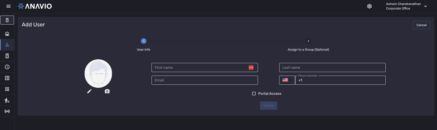Managing users – Anavio