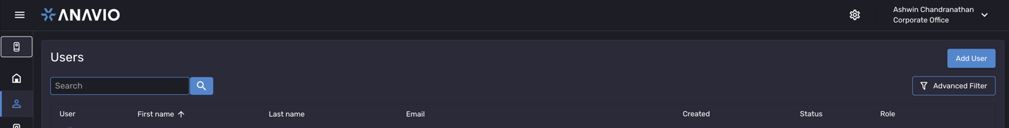 Managing users – Anavio